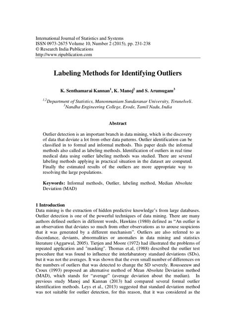 PDF Labeling Methods For Identifying Outliers