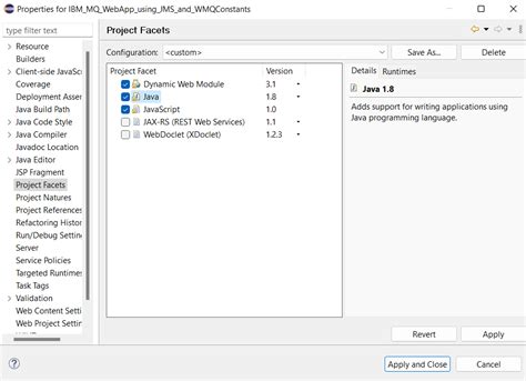 Right Click On The Project And Select Properties Select Project Facets Set Java To The Java