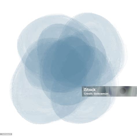 푸른 색의 수채화 원이 고립되어 튀어 나옵니다 수채화 원 또는 반점 추상 배경 인사말 카드 및 라벨을위한 디자인 요소다층 반투명 효과가있는 수채화 물감 물감 방울에 대한