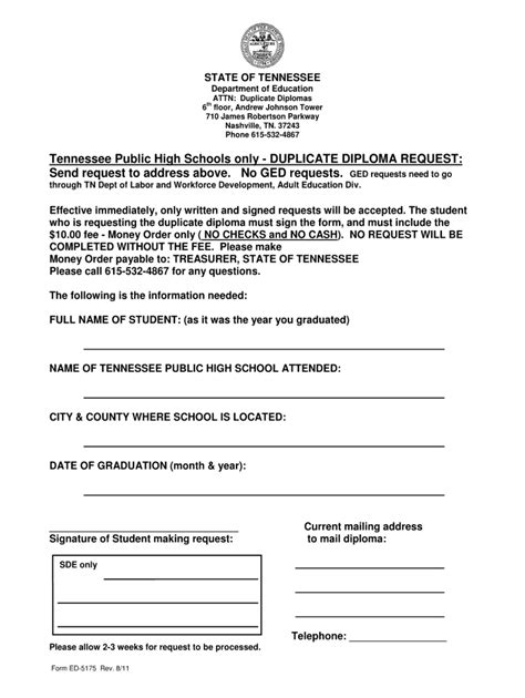 2011 Form TN ED 5175 Fill Online Printable Fillable Blank PdfFiller