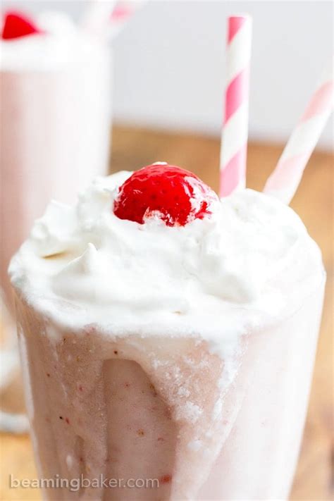 Vegan Strawberry Coconut Milkshake Gluten Free Dairy Free Paleo Beaming Baker