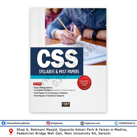 Css Syllabus And Past Papers Including Optional Papers 2025 Hsm Cbpbook