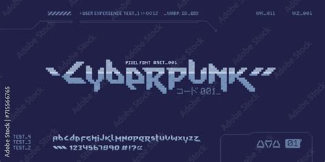 Pixel Cyberpunk Retro Font In S S Style Vintage Pixel Sci Fi Font Type And Alphabet
