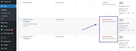 How To Fix The Missed Schedule Post Error In Wordpress Rank Math