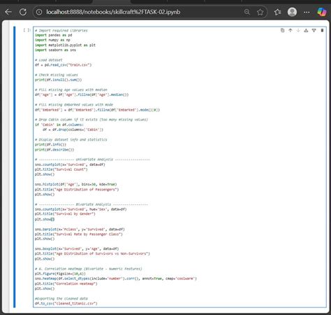 Datascience Eda Python Pandas Numpy Seaborn Matplotlib Skillcrafttechnology