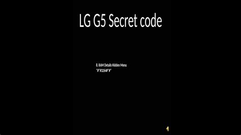 Lg G Secret Codes Youtube