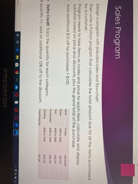 Solved Write A Python Program That Calculates The Total