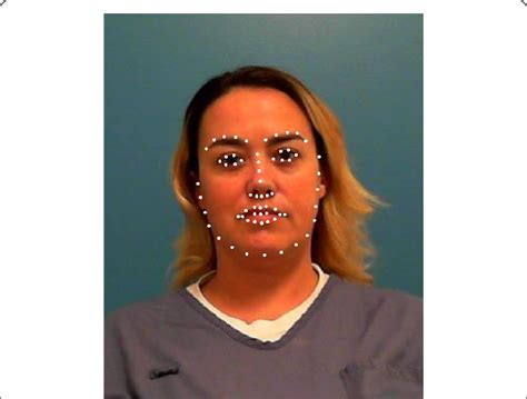 One Face With Their Facial Landmarks Overlayed On Their Face In White