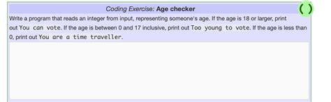 Solved Coding Exercise Age Checker Write A Program That
