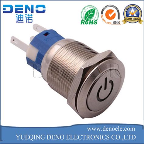 Silver Metal Blue Light Push Button Switch China Push Switch And Push Button