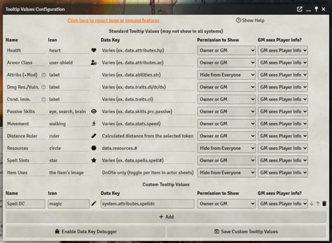 Data Key Incorrect · Issue 87 · Illandrilfoundryvtt Token Tooltips · Github
