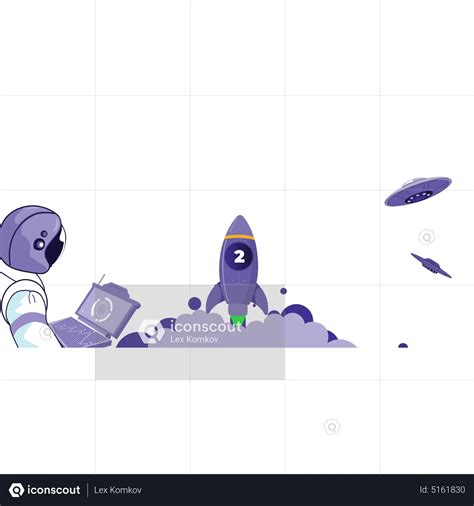 Astronaut Flying Rocket Animation Free Download Science And Technology