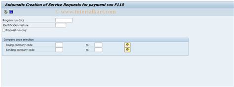 Ssc Sr Auto F110 Sap Tcode Srvc Requisition For Payment Run Transaction Code