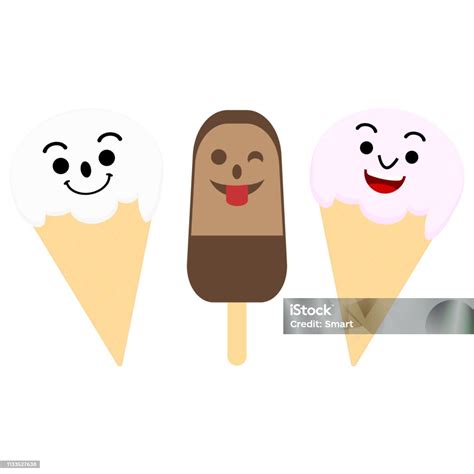 귀여운 아이스크림 만화 귀 엽 다 스타일에서 벡터 일러스트 갈색에 대한 스톡 벡터 아트 및 기타 이미지 갈색 감정 귀여운