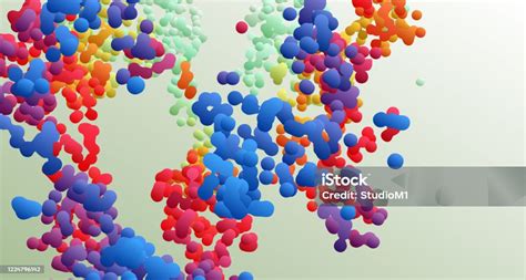 빈 공간에서 서로 다른 크기의 많은 비행 구체 추상 배경입니다 3d 벡터 그림입니다 다중 색상에 대한 스톡 벡터 아트 및 기타 이미지 다중 색상 3차원 형태 생의학적