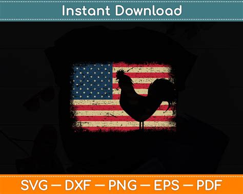 Vintage Us Flag Cock Fight Svg Cutting File Artprintfile