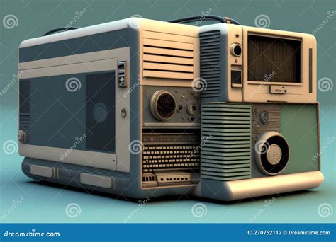 Old Retro Computer Generative Ai Illustration Stock Illustration Illustration Of Antique