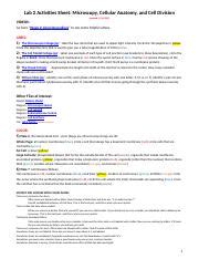 Lab02 Activities SA 7 Docx Lab 2 Activities Sheet Microscopy Cellular Anatomy And Cell