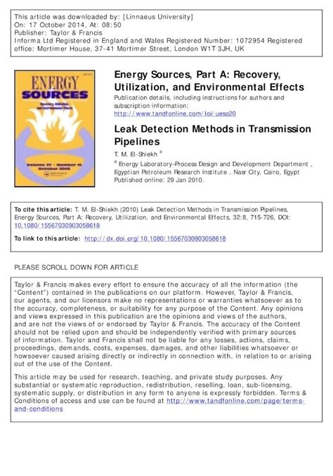Pdf Leak Detection Methods In Transmission Pipelines Dokumentips