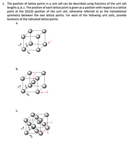 The Position Of Lattice Points In A Unit Cell Can Chegg Com
