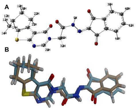 The Calculated Structure A And Its Overlay With The X Ray Structure B Download Scientific