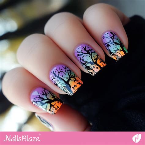 123 Best Scary Trees Nail Designs For Halloween