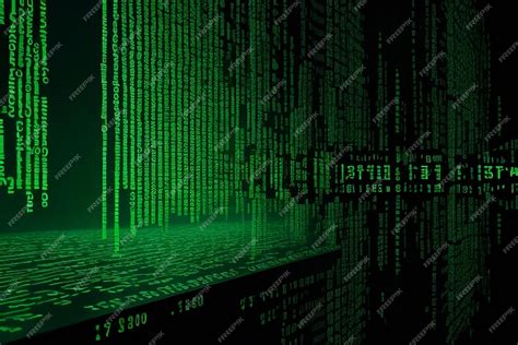 Premium Photo Binary Code Digital Background Matrix Style