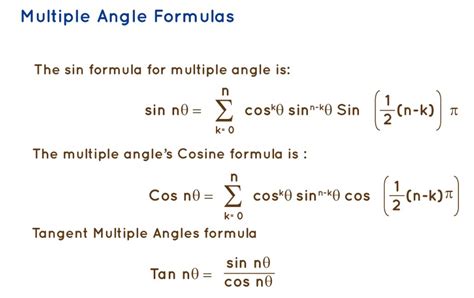 angle formulas