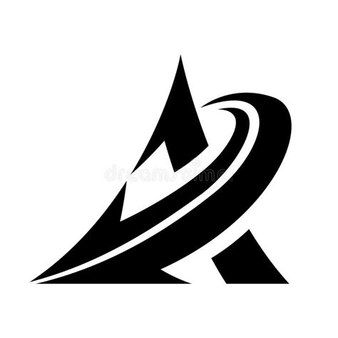 Curved Black Triangle With An Arrow Stock Vector Illustration Of