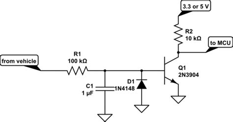 Microcontroller Simple Circuit To Interface MCU Digital Input With External High Voltage