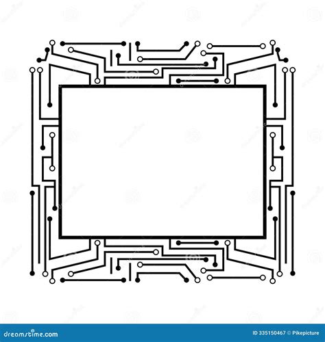 microchip frame set cartoon vector illustration