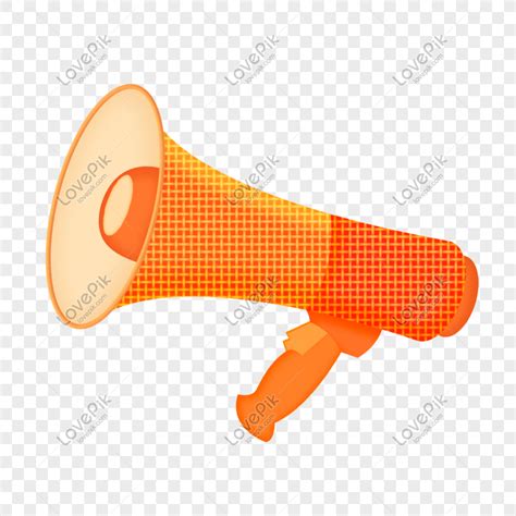 크리 에이 티브 꼰 오렌지 버튼 트럼펫 요소 Png 일러스트 무료 다운로드 Lovepik