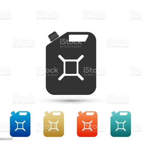 가솔린 아이콘 흰색 배경에 고립의 용기 디젤 가스 아이콘입니다 컬러 아이콘에 요소를 설정 합니다 평면 디자인입니다 벡터 일러스트 레이 션 0명에 대한 스톡 벡터 아트 및