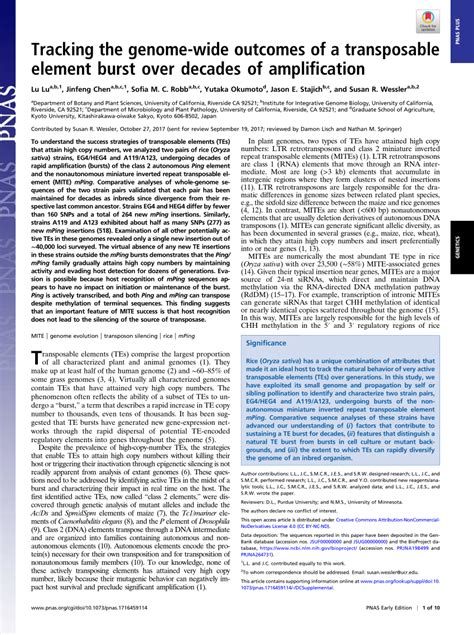 Pdf Tracking The Genome Wide Outcomes Of A Transposable Element Burst