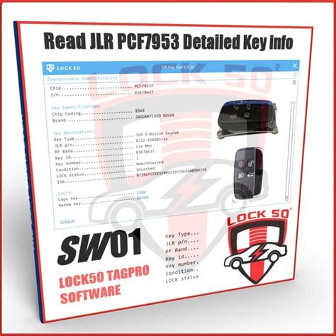 SW 01 FREE With Lock50 HW01 Read JLR Key PCF7953 Part Frequency Position Locked Status Info