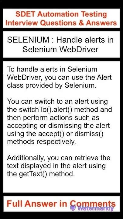 Selenium How Can I Handle Alerts In Selenium Webdriver Youtube