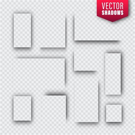Векторные тени, установленные на прозрачном фоне реалистичная ...