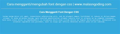 Cara Mengganti Font Dengan Css Malas Ngoding
