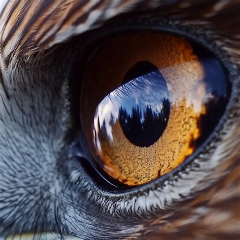 Hawk Eye Closeup Premium Ai Generated Image