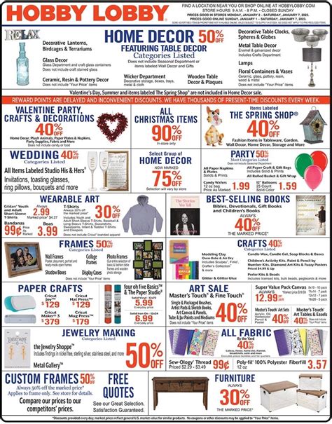 Hobby Lobby Weekly Ad Jan 1 7 2023 Weeklyads2