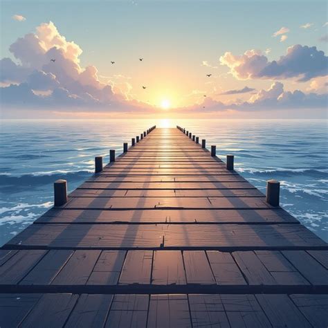 Free Sunset Wooden Pier Image Pier Sunset Ocean Download At Stockcake