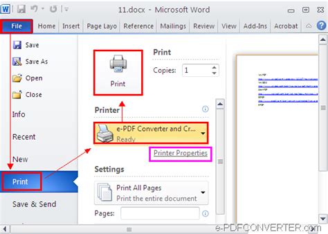 create pdf document with the virtual printer e pdf converter and creator printer e pdf