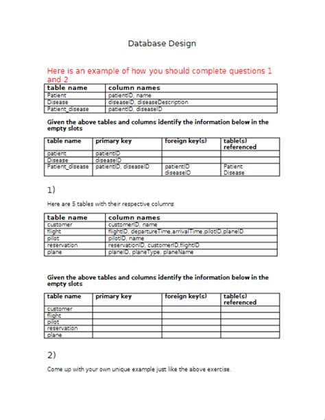 Solved Database Design Here Is An Example Of How You Should
