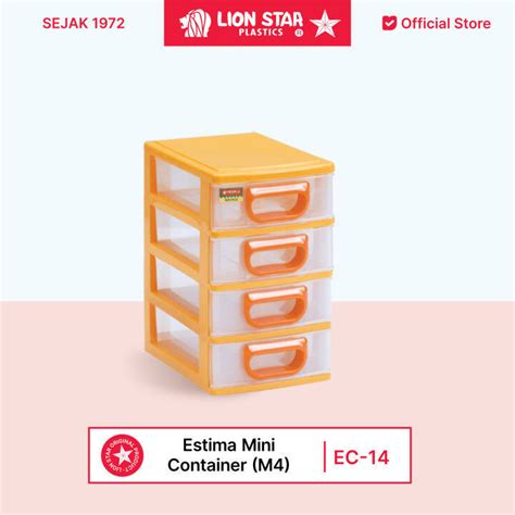 Lion Star Estima Mini Container M3 4 Laci Susun Ec 14 Lazada Indonesia
