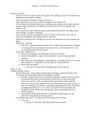Module Cell And Tissues Function Docx Module Cell And Tissues Function Properties Of