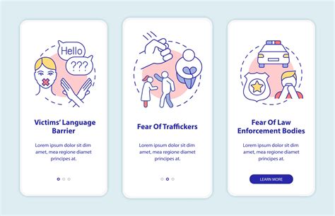 Human Trafficking Victims Onboarding Mobile App Page Screen 3235036