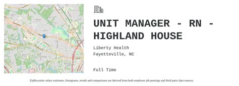 Unit Manager Rn Highland House Job In Fayetteville Nc At Liberty