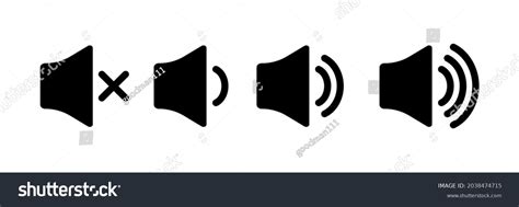 Volume Icon Set Illustration Mute Unmute Stock Vector Royalty Free Shutterstock