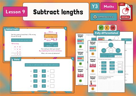 Year 3 Length And Perimeter Subtract Lengths Lesson 9 Grammarsaurus