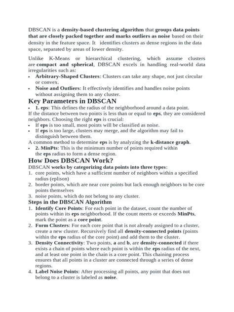 Dbscan Clustering Pdf Cluster Analysis Artificial Intelligence